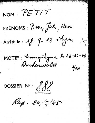 PETIT Pierre Jules Henri (FranceArchives)