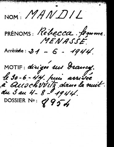 MANDIL Rebecca (épouse MENASSE) (FranceArchives)