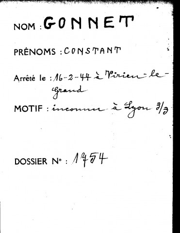 GONNET Constant (FranceArchives)